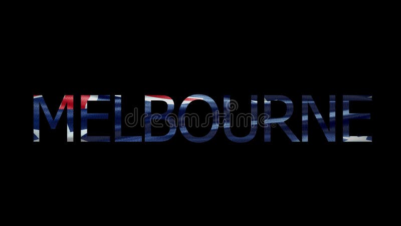 Melbourne Name on Transparent Background. Waving Flag Stock Footage ...