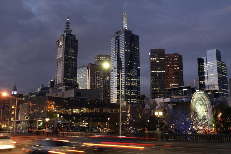 Melbourne Night stock image. Image of ville, lumiere - 24405283