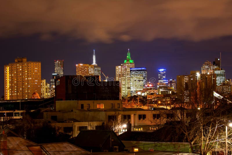 Melbourne Night View Cityscape Editorial Stock Photo - Image of ...