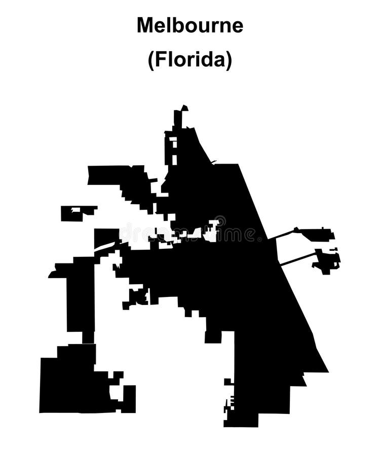 Melbourne outline map stock vector. Illustration of boundary - 357253437