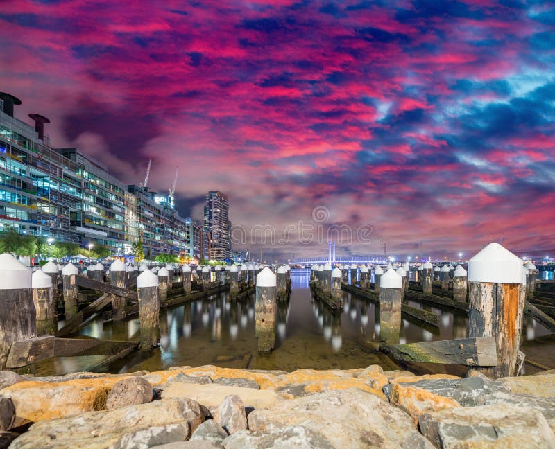 Melbourne. Pier View in Harbour Esplanade Stock Image - Image of ocean ...