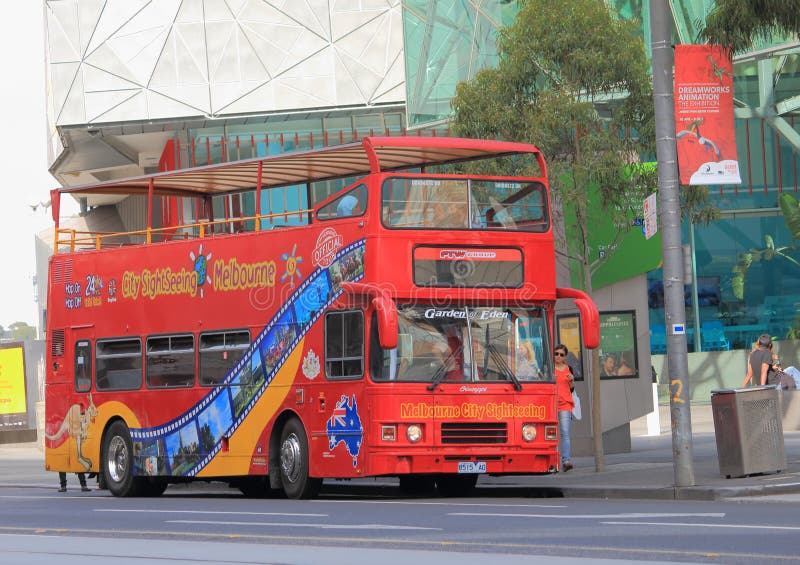 Melbourne sightseeing bus editorial photo. Image of street - 38416371