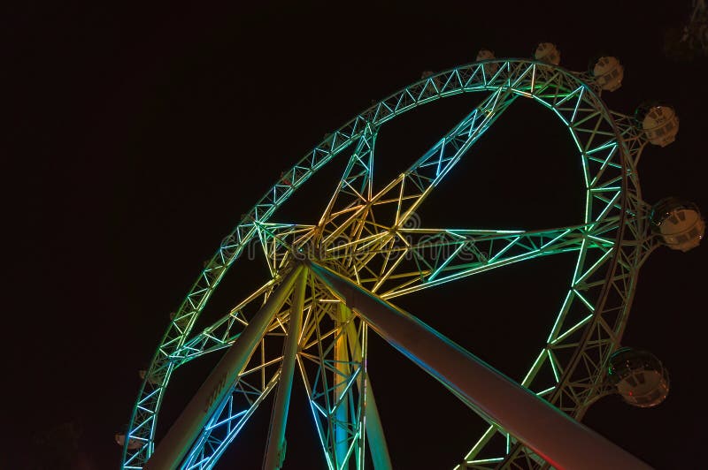 Melbourne Star Observation Wheel at Night Editorial Stock Image - Image ...