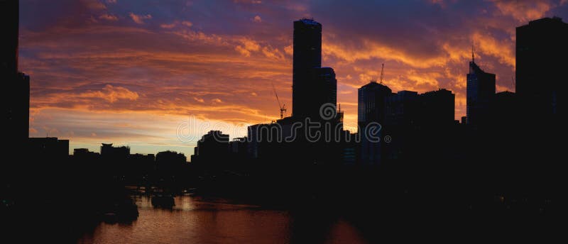 Melbourne at sunset stock image. Image of bridge, outdoors - 50596815