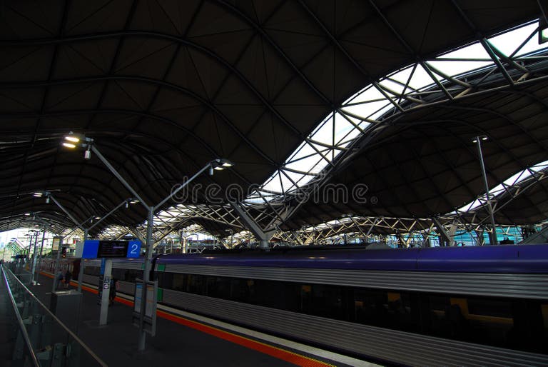 Melbourne Train Station Platform. Stock Photo - Image of roof ...