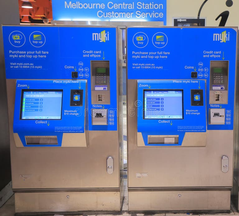 Melbourne Train Ticket Machine Editorial Stock Photo - Image of holiday ...