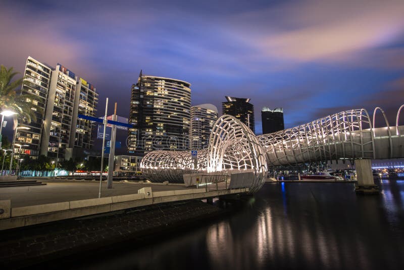 Melbourne web bridge editorial stock image. Image of central - 98578284