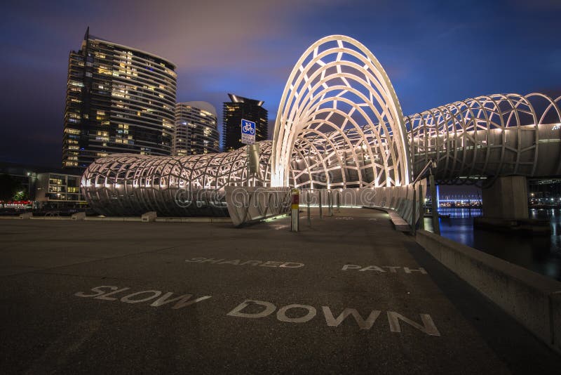 Melbourne web bridge editorial photo. Image of dusk, victoria - 98578416