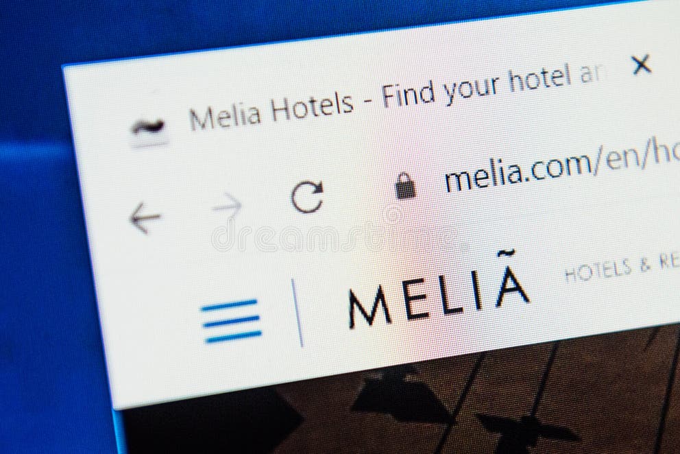 Melia Hotels Web Site. Selective Focus. Editorial Photography - Image ...