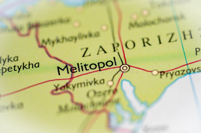Melitopol, Ukraine Highlighted on a World Map Stock Image - Image of ...
