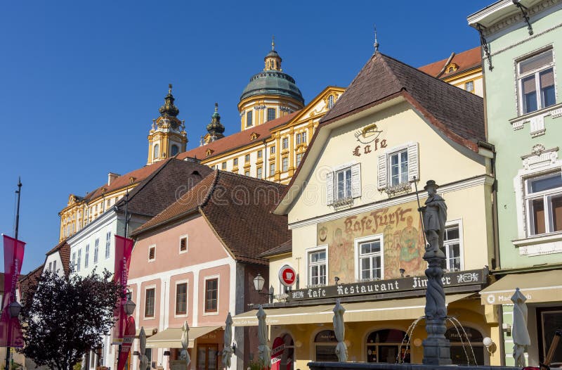 Melk, Austria - October 2021: Melk Abbey Over Old Town Editorial Image ...