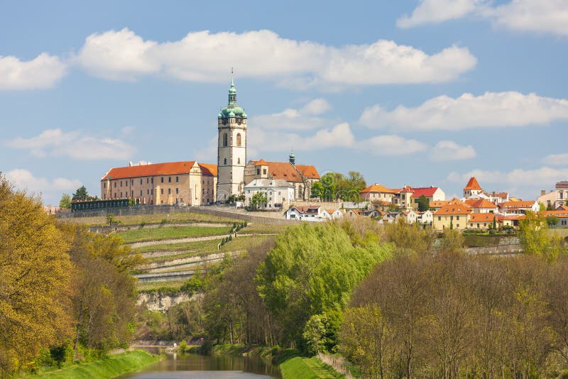 Melnik Castle with Vltava River, Czech Republic Stock Photo - Image of ...