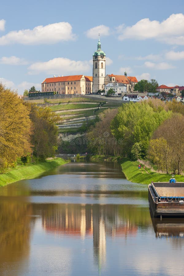 Melnik Castle on the Hill Above Labe and Vltava River Confluence, Czech ...