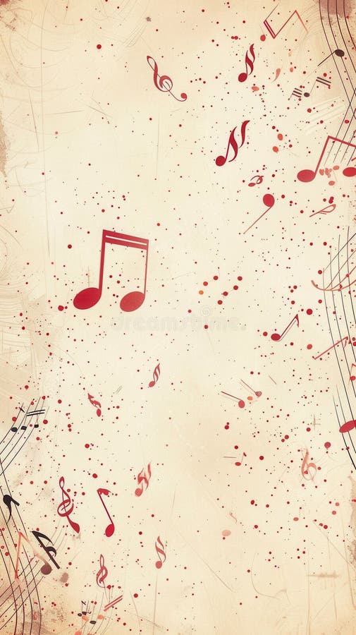 Melodic Harmony. Music Note Background with High Detail on a Plain ...