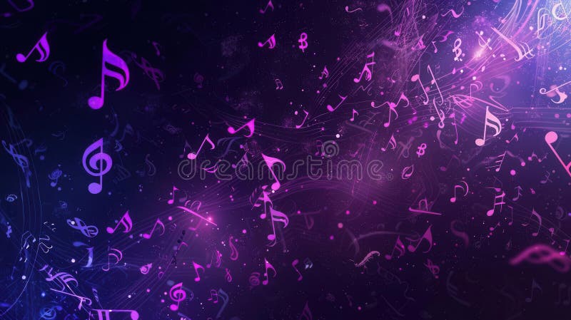 Melodic Harmony. Music Notes Floating on Transparent Background Concept ...