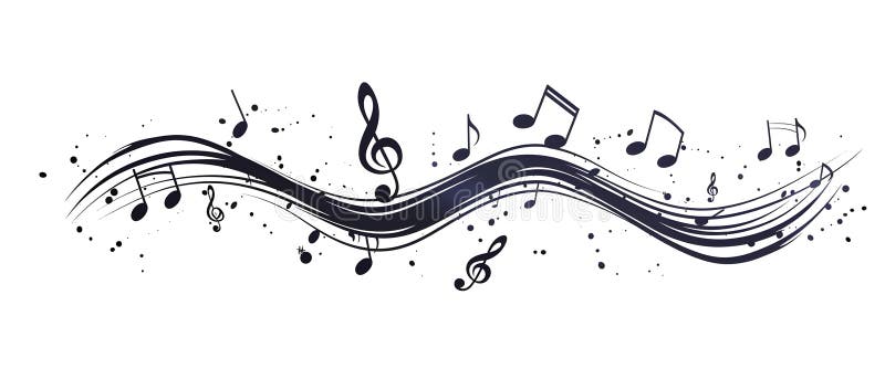 Melodic Waves: Abstract Line Art of Musical Notes for Logo Design ...