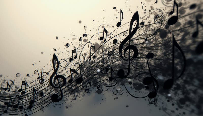 Melodic Waves of Musical Notes Dancing in Harmony Stock Image - Image ...