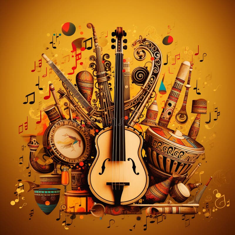 A Melodious Journey: Exploring Traditional Musical Instruments Stock ...