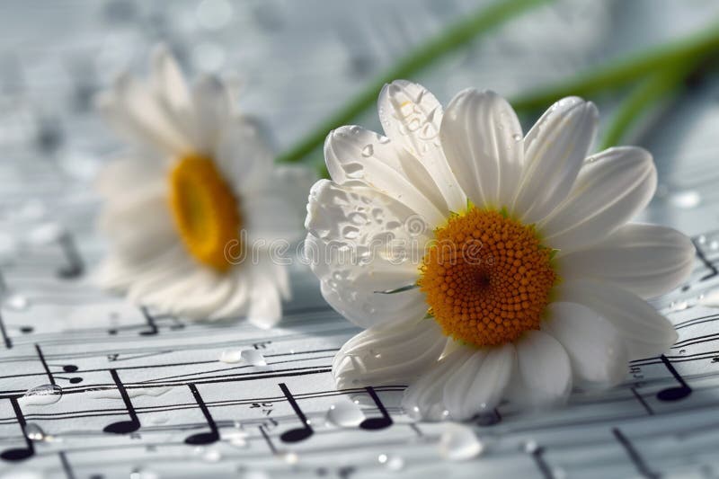 Melody Blooms Daisy and Music Notes Sheets Create a Harmonious ...