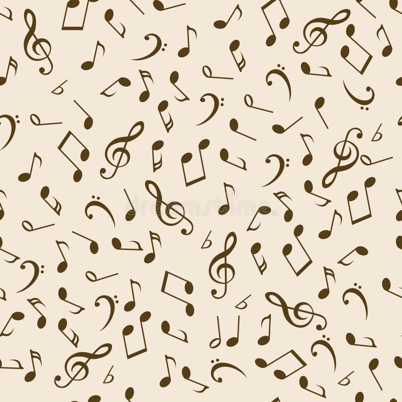 Melody, Note. Pattern of Music Notes.Music Notes and Clefs Seamless ...