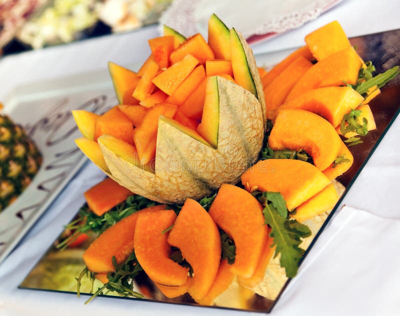 Cut Melon Sweet Table Wedding Event Party Stock Photos - Free & Royalty ...
