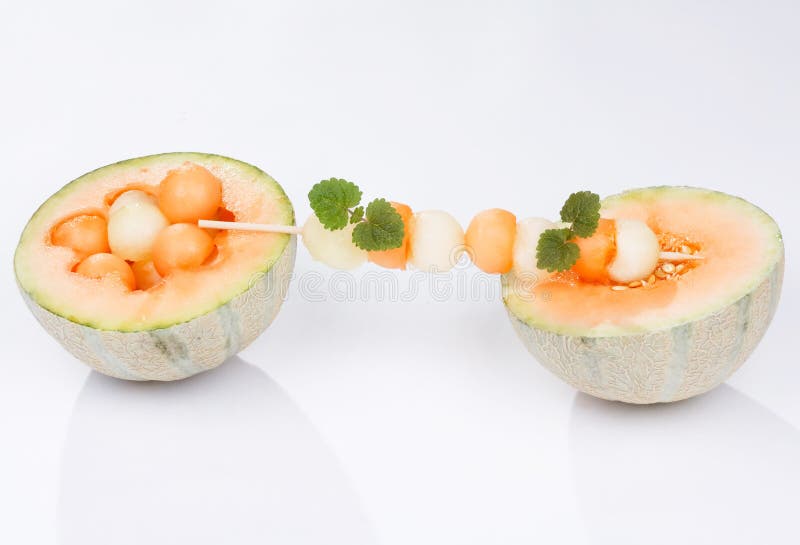 Melon balls with mint stock photo. Image of diet, nutrition - 10544440