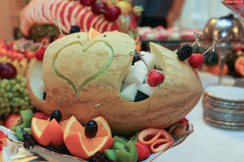 Melon with heart stock image. Image of heart, love, buffet - 189424551