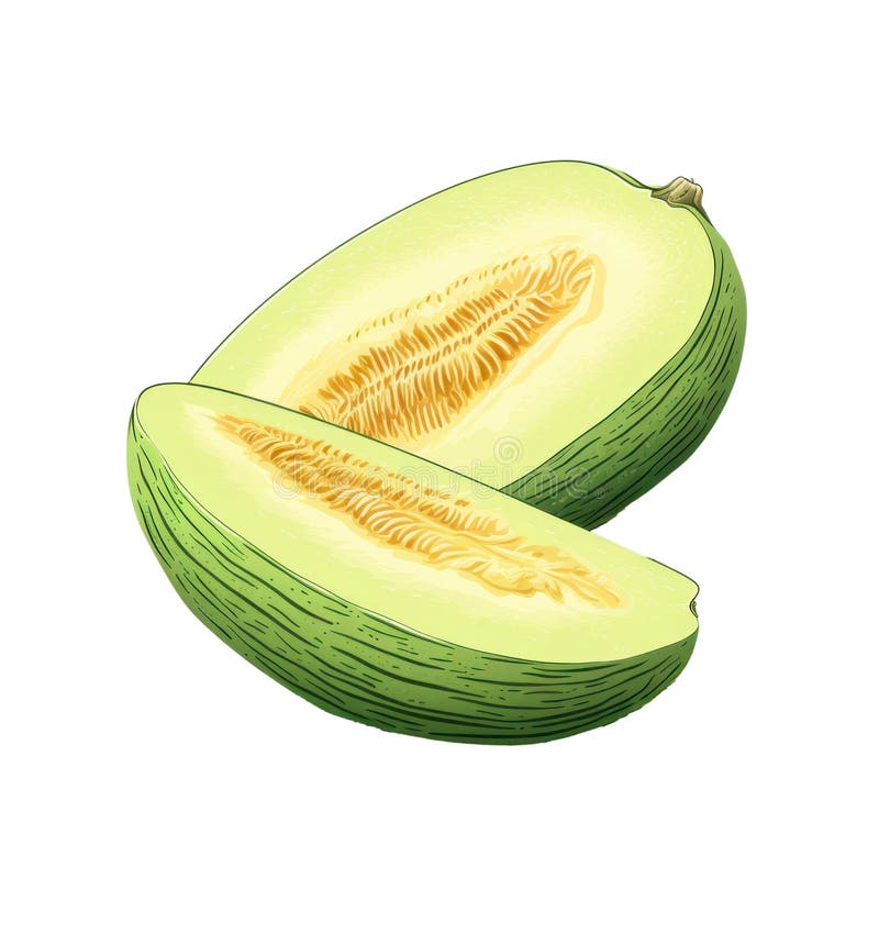 Melon Drawing on Transparent Background in PNG Format, Perfect for Use ...