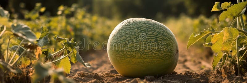 Melon Field on the Farm.melon Crops.Neural Network AI Generated Stock ...