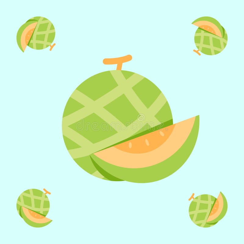 Melon Fruit Seamless for Pattern Fabric, Simple Melon Fruit Cute Repeat ...