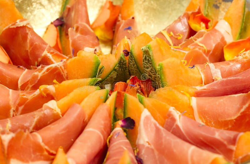 Ham with melon stock photo. Image of appetizer, delicious - 2479914