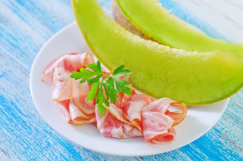 Melon with ham stock photo. Image of juice, breakfast - 33469300
