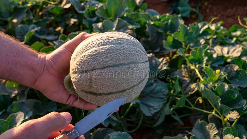 Melon Harvesting Process and Quality Control for Export Stock Photo ...