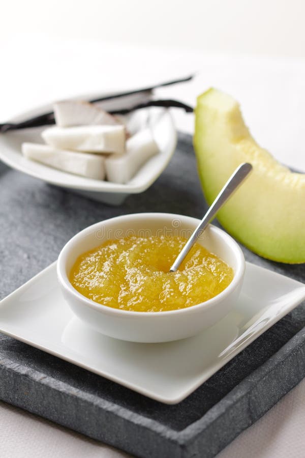 Melon jam stock image. Image of boiled, glass, fresh - 72786617