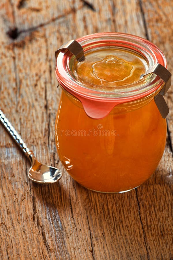 Melon Jam in a Preserving Jar with a Spoon Stock Image - Image of ...