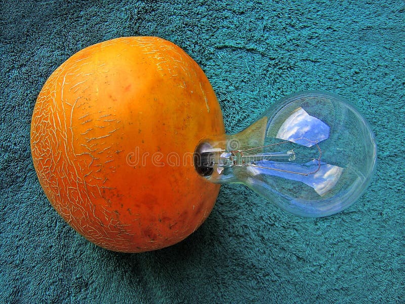 Melon lantern. stock image. Image of lamp, concept, electricity - 11101071