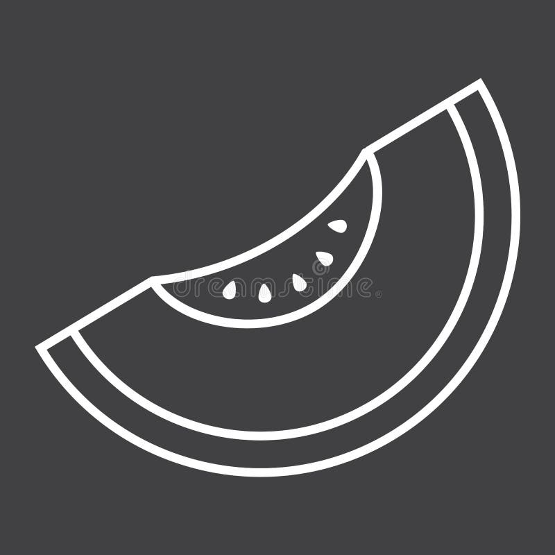 Melon Line Icon, Fruit and Vitamin, Diet Sign Stock Vector ...