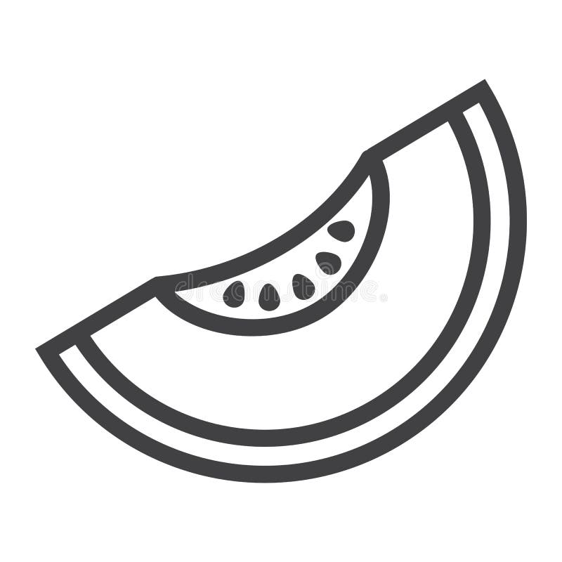 Melon Line Icon, Fruit and Vitamin, Diet Sign Stock Vector ...