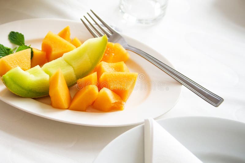 Melon mango lunch stock photo. Image of spring, mint - 29877512