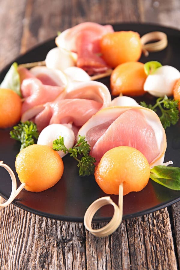 Melon and mozzarella stock image. Image of cuisine, fresh - 53469957