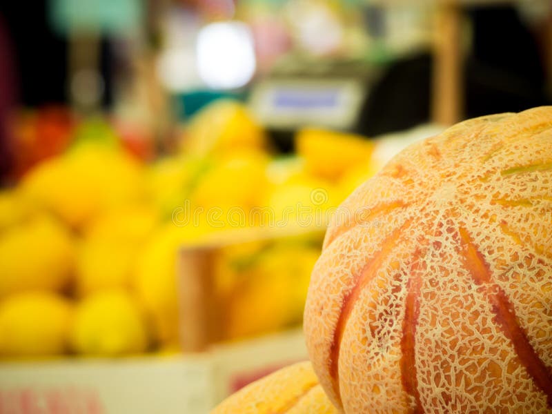 A melon at the open market stock image. Image of sweet - 96628227