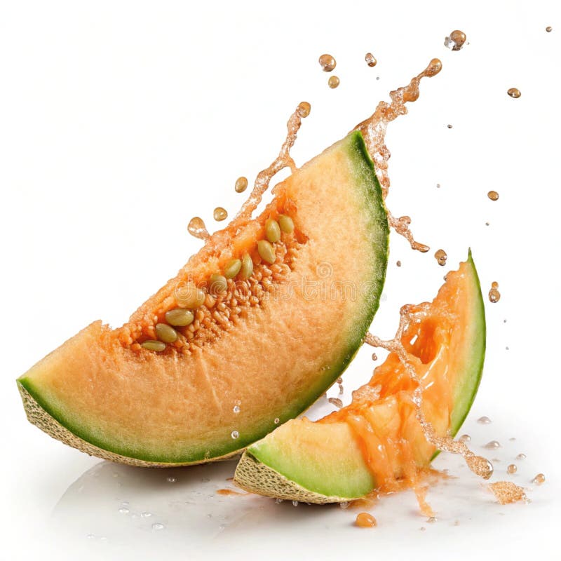 Melon Splash Isolated on White Background Stock Illustration ...