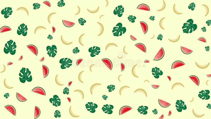 Melon and Watermelon Pattern for Fabric Stock Illustration ...