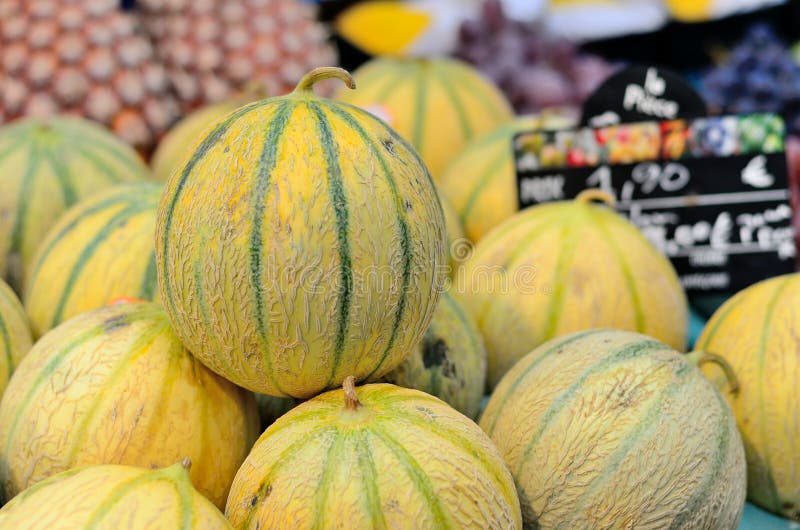 Melons At Market, Moulay Idriss Zerhoun, Morocco Stock Photo - Image of ...