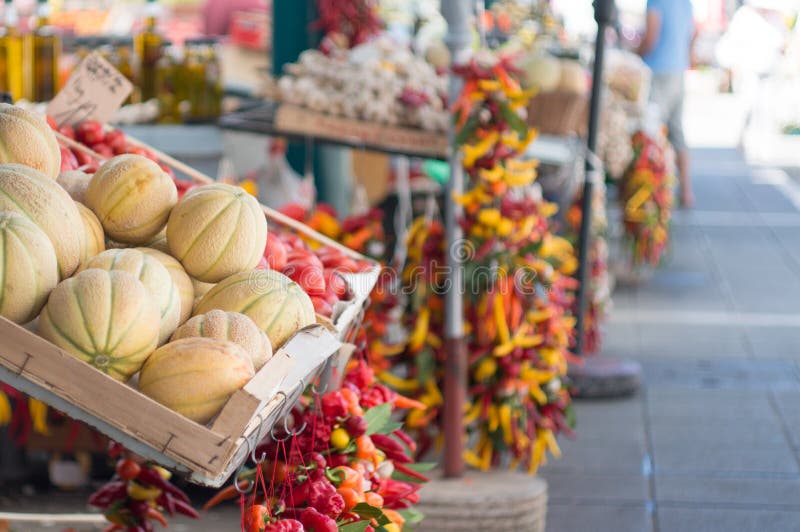 Melons at the market stock image. Image of healthy, melon - 76836047