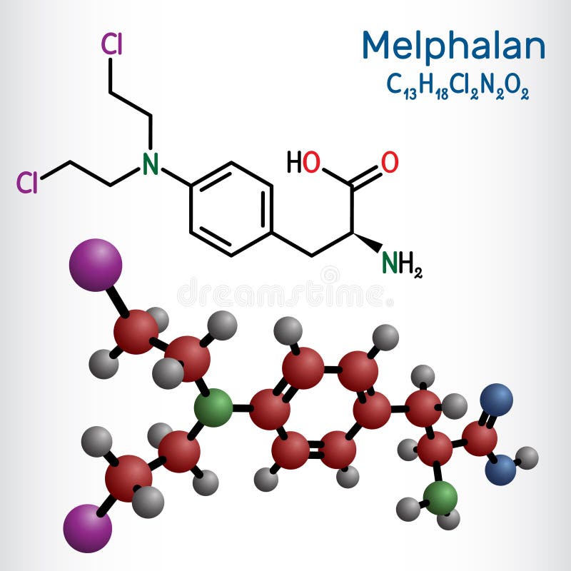 Melphalan Molecule. it is Chemotherapy Medication, Alkylating ...
