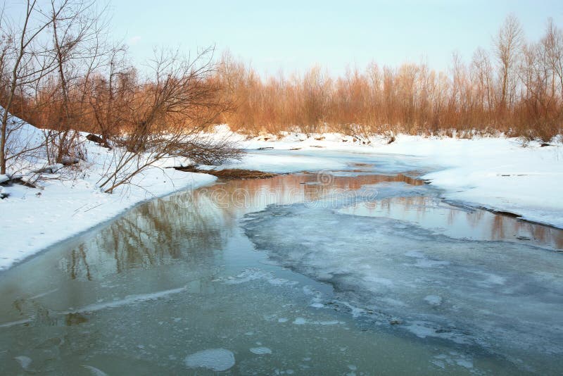 Melt in Spring - Threat of the Flood. Stock Image - Image of cold ...