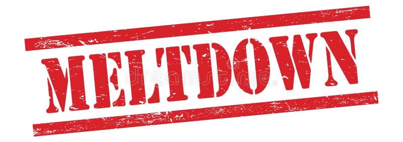 MELTDOWN Text on Red Grungy Lines Stamp Stock Illustration ...