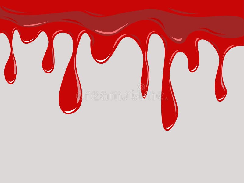 Red Liquid Paint Flowing Down on White Background. Stock Illustration ...