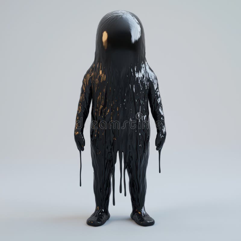 Melted Black Figure Dripping Down Stock Illustration - Illustration of ...